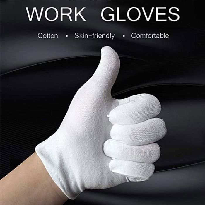 Gants en coton blanc, 12 paires de gants en coton, gants de protection ...