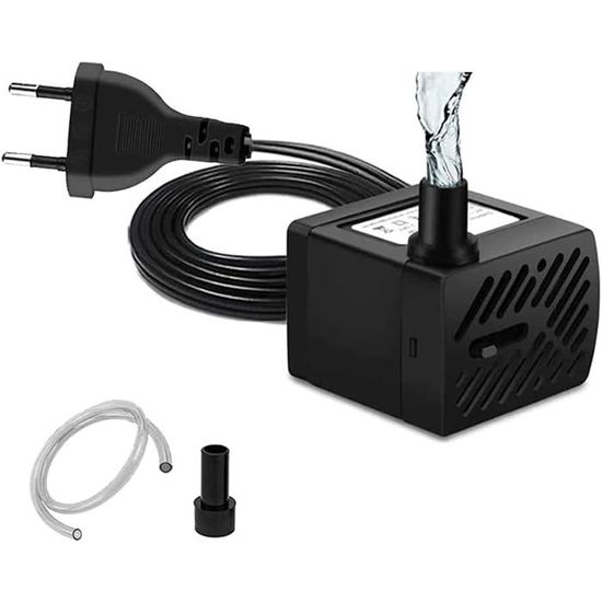 Mini Submersible Pump 180L/H 3W, Aquarium Pump Mini Water Pump with 2 ...