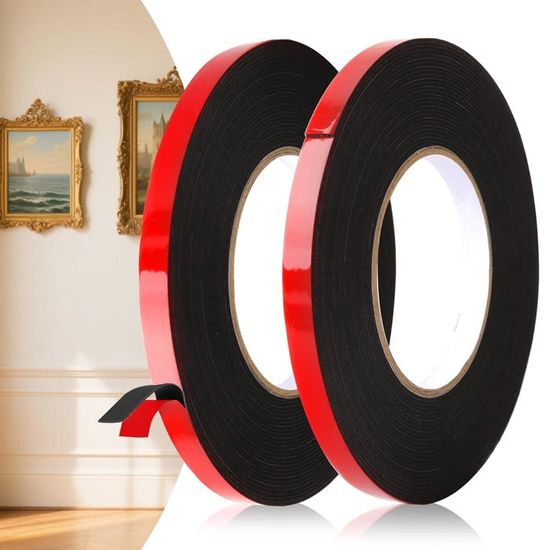 2 Ruban Adhésif Double Face Extra Fort 10Mm×10M Adhesif Double Face ...