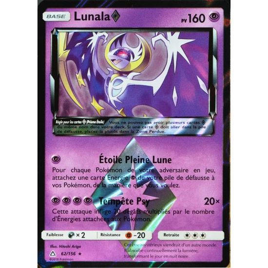Carte Pokémon 62-156 Lunala ♢ Prisme SL5 - Soleil et Lune - Ultra Prisme NEUF FR - Cdiscount ...