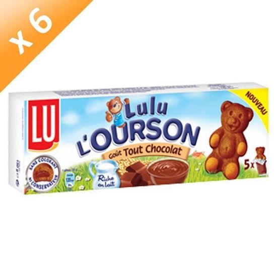 [LOT DE 6] LU - LULU l'Ourson tout chocolat 150g - Cdiscount Au quotidien