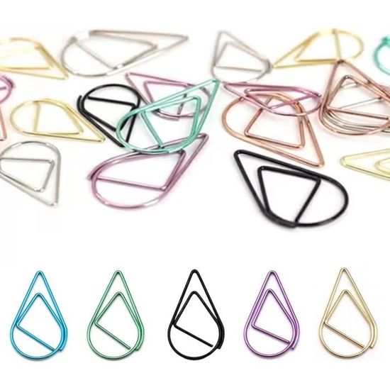 100 Pièces Trombones, Trombones En Métal, Trombones Goutte D'Eau ...