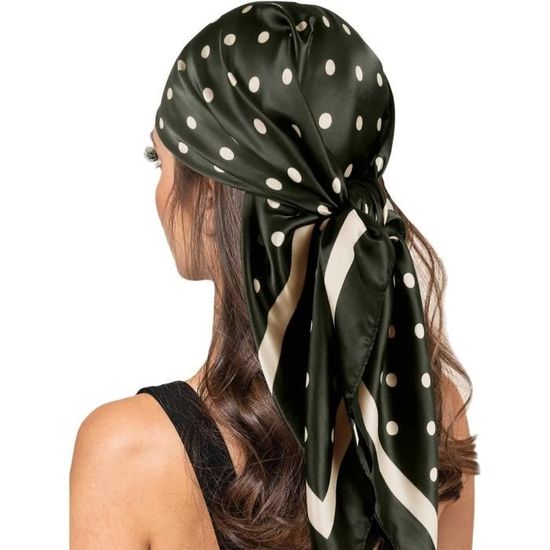 Bandana 90 X 90 Cm - Foulard Pour Femme - En Soie - Carré - Bandana ...