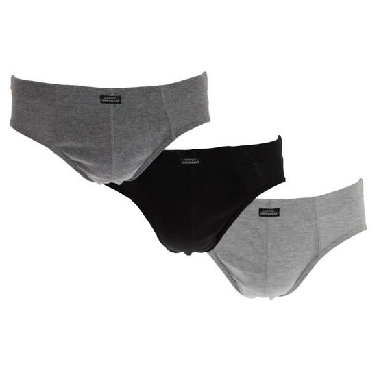 Tom Franks - Slips - Homme Noir/gris chiné - Cdiscount Prêt-à-Porter