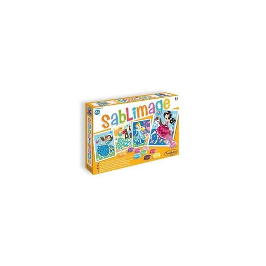 Coffret Sablimage Princesses : 4 tableaux, 16 pots sable colore ...