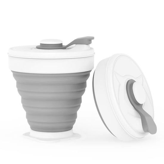 Tasse pliante,model 3 grey--Tasse à café pliante en silicone de 350ml ...