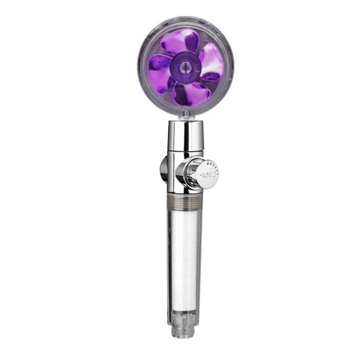 Violet - Pommeau De Douche Turbo À Hélice, Débit Réglable 360 Rotatif Haute Pression ...