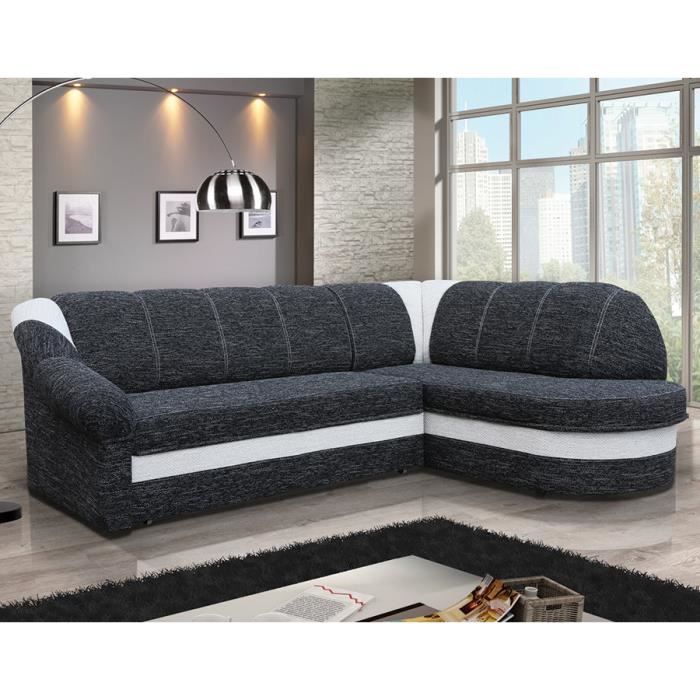 Canapé d'angle convertible 4 places avec coffre de rangement en PU ou ...