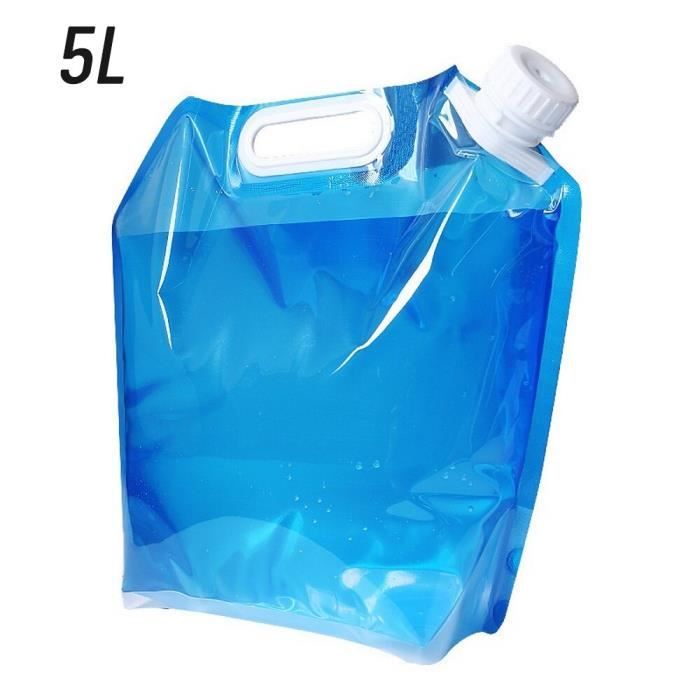 Sac d'eau pliable - Sport - 5L/10L - Idéal pour camping et randonnée - Résistant et pratique ...