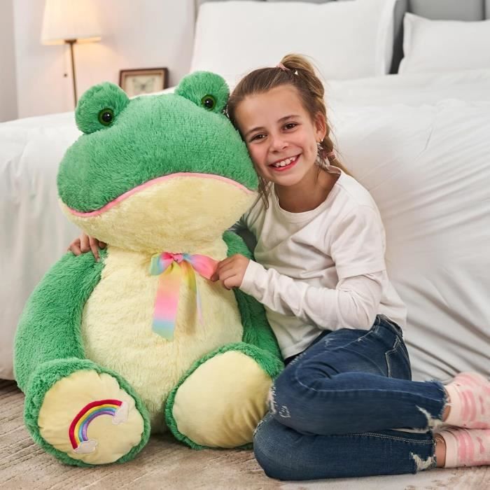 Peluche Grenouille Verte Kawaii Grande 68Cm, Doux Grenouille Jouet En Peluche Grosse Câlins ...