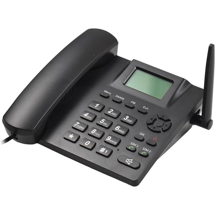 Téléphone Fixe sans Fil Support téléphonique de Bureau GSM 850-900-1800 ...