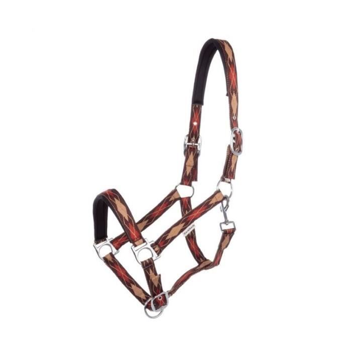 Licol pour cheval Kavalkade Classic Raute - brown light/brown/orange ...