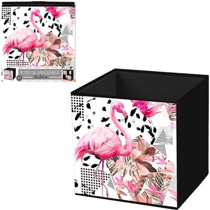 Cube de rangement 'Flamant Rose' rose gris - 31x31 cm [Q4499 ...