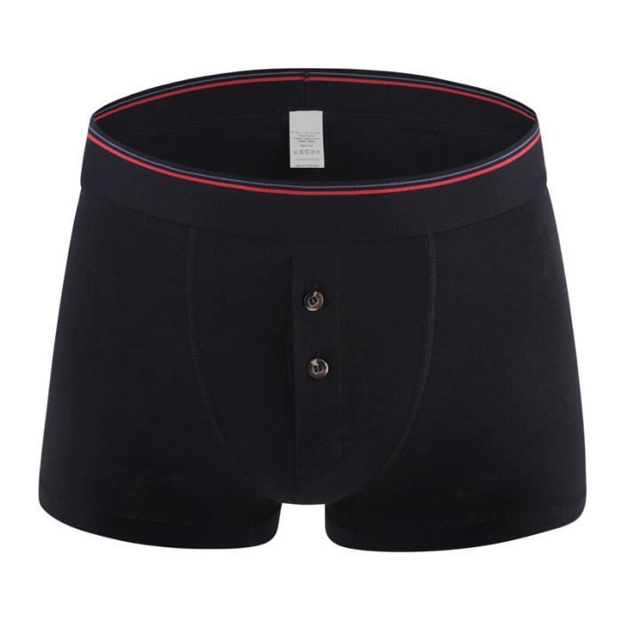 Sous-vêtement,Boxer en coton pour homme, sous vêtement, culotte confortable, grande taille, Sexy ...