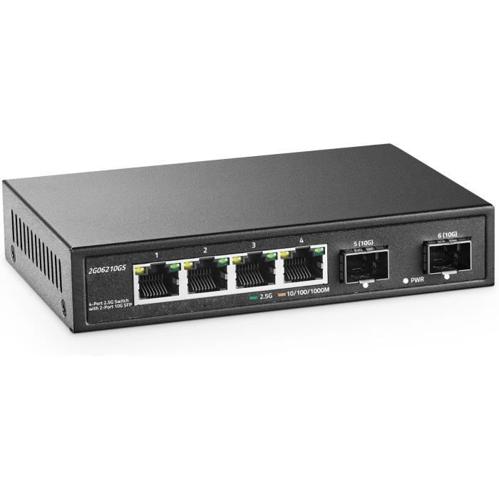 4 Port 2.5G Network Switch With 2X10G Sfp, 4 X 2.5Gbase-T Ports ...