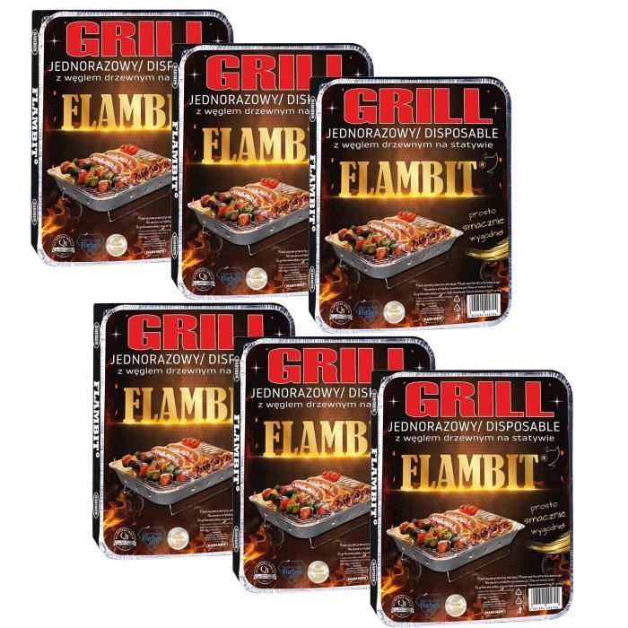 Gril jetable au charbon de bois, gril touristique 30x25cm - 6 unités ...