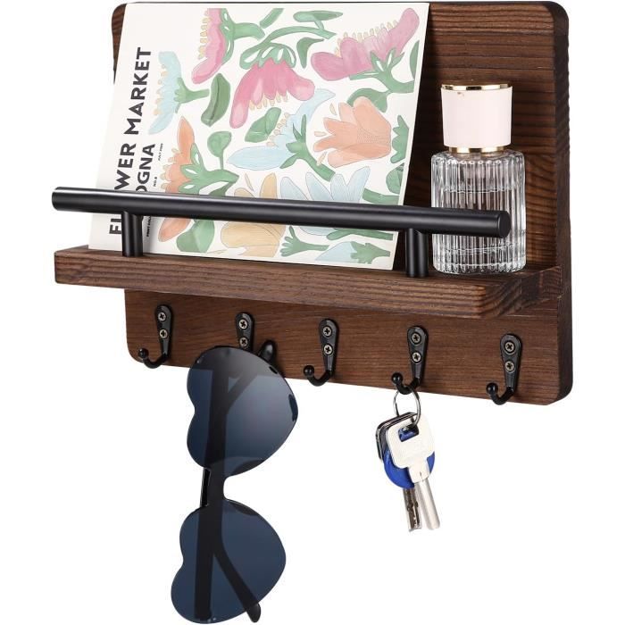 FAOKZE Porte-Clés Mural eois avec 5 Crochets, Porte Clé Mural Porte ...