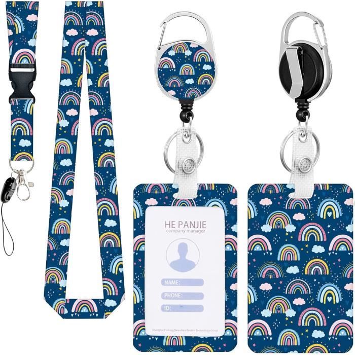 1 Lot De 3 Porte Badge De Carte D'Identification, Porte Badge Avec ...