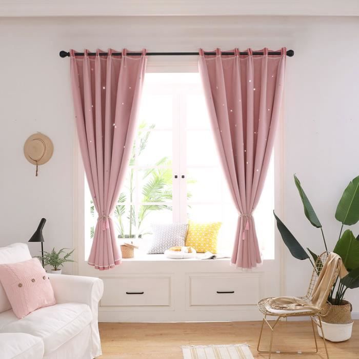 Zerodis Rideau Fenêtre Creux dehors Étoile Style Voile Tulle Pur ...