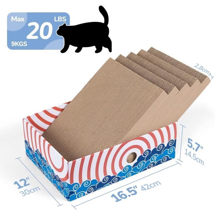 Griffoir pour Chat avec griffoir - Portable 3 Couches en Carton ondulé ...