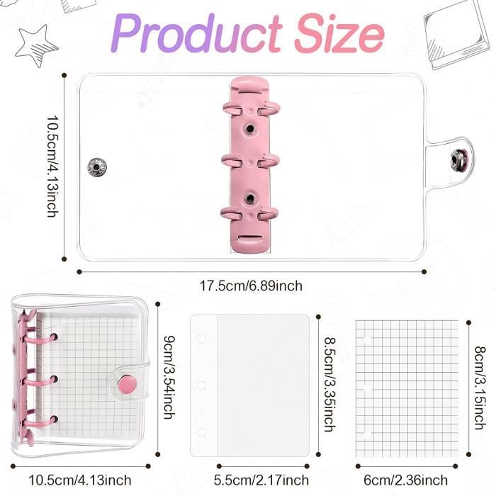 2 Sets Mini Classeurs à 3 Anneaux avec Papier Intérieur Cahier à ...