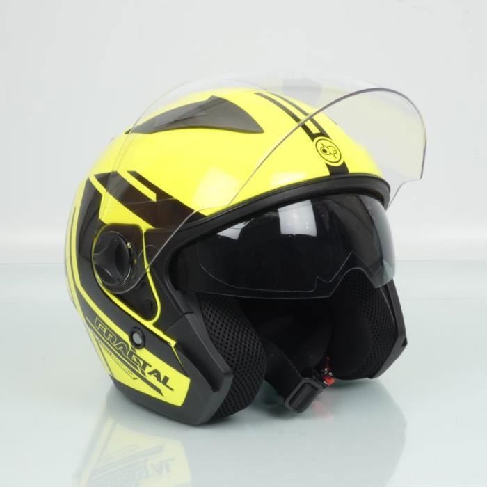 Casque jet One Jettone jaune noir homme femme Taille XS 53-54cm scooter ...