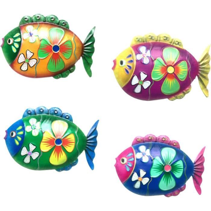 Décoration Murale De Poisson En Métal, Animaux Marins Suspendus Figure ...