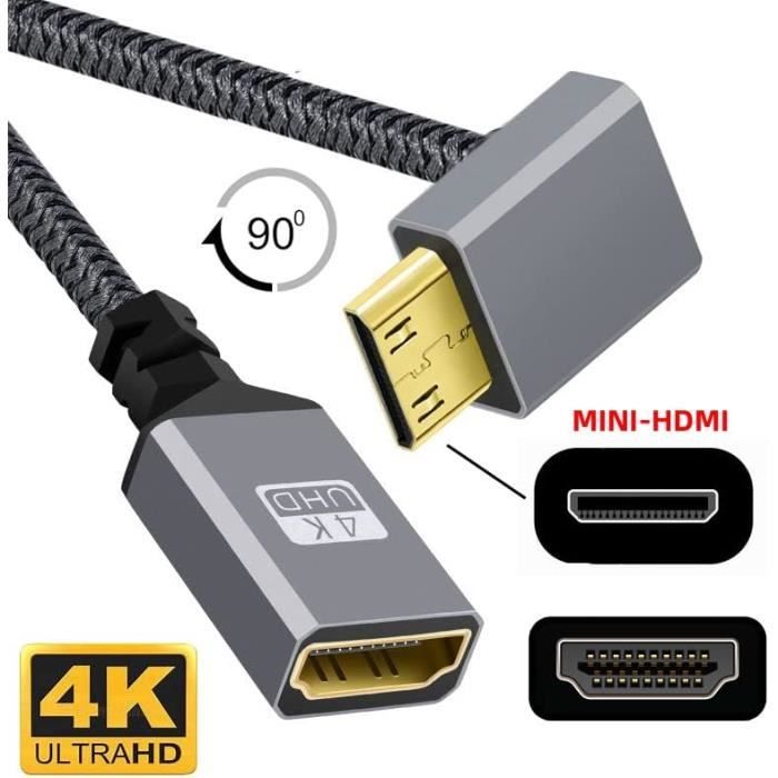 Cy Câble D'Extension Mini Hdmi Vers Hdmi, Mini Hdmi 1.4 Mâle Vers Hdmi ...