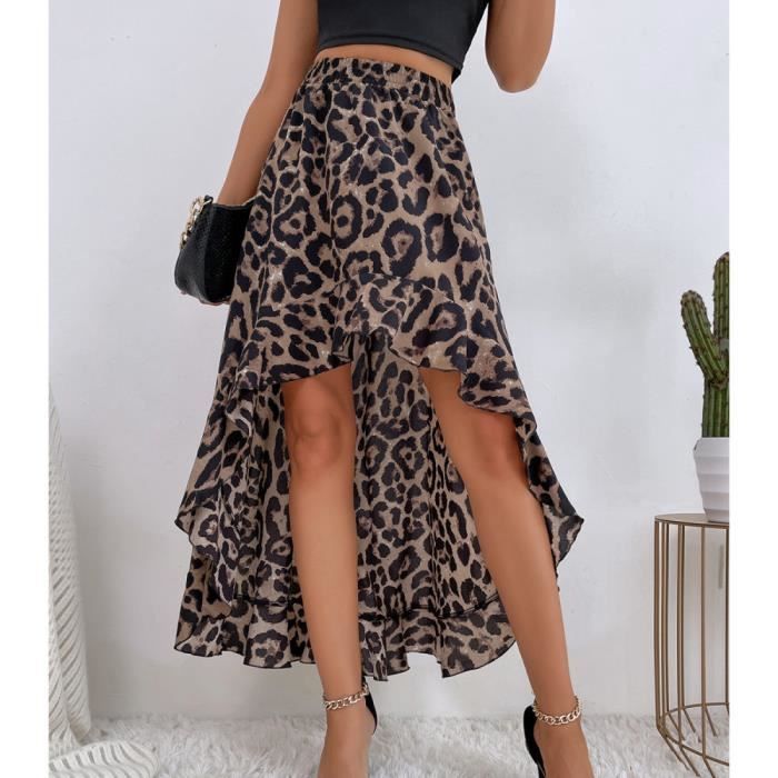 Imprime Leopard Wrap A-Ligne Split Jupe Longue Femmes - Ete Elegant ...