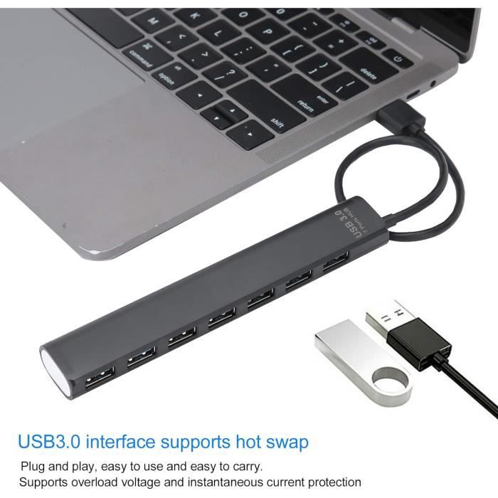 7 En 1 Pc Hub Usb, Répartiteur De Concentrateur Usb 3.0 Multi-Ports 7 En 1 Pc Pour Ordinateur ...