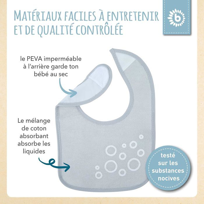 Lot de bavoirs bébé - 10x bavoir imperméable bébé - lot bavoir ...