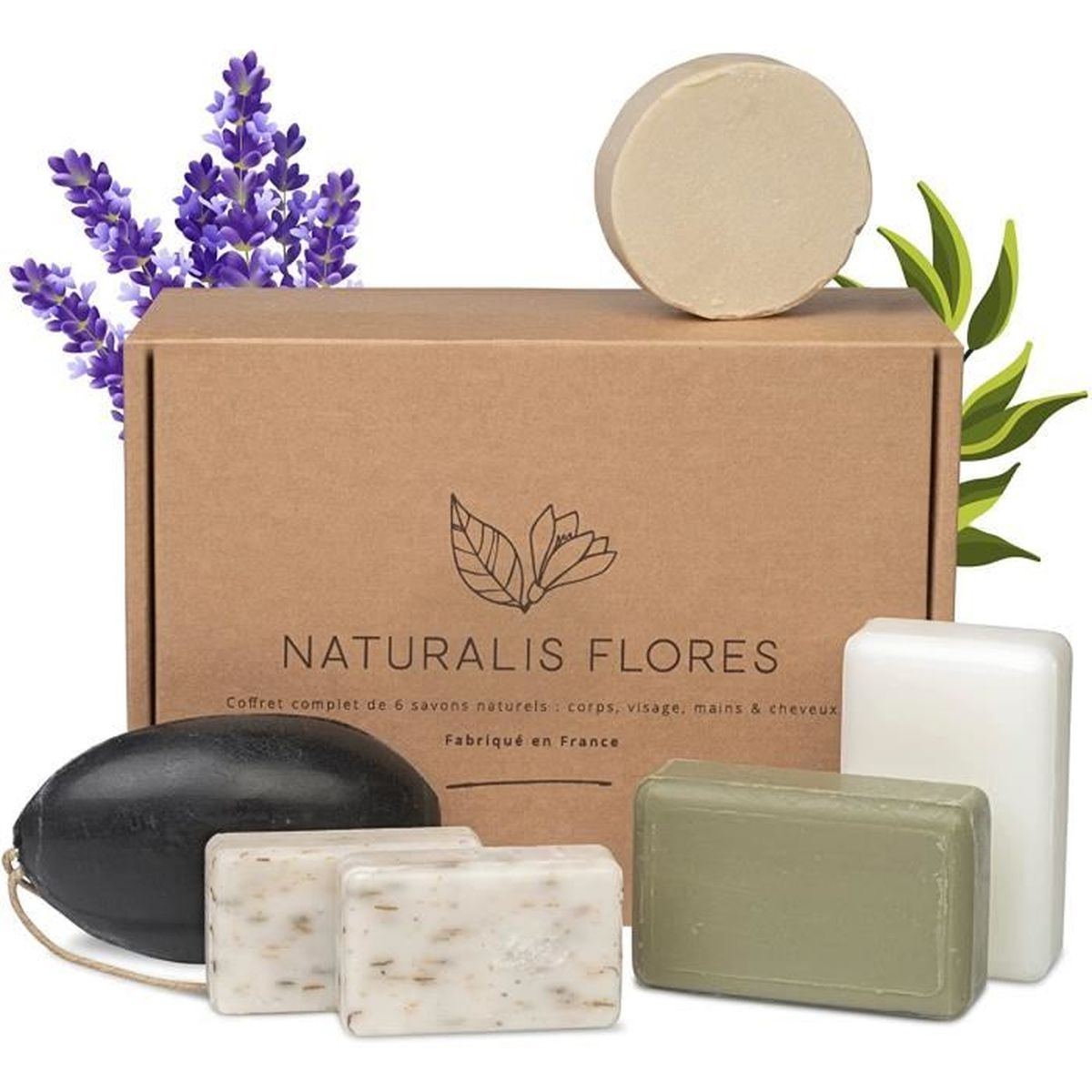 FLORES® – Coffret 6 Savons et Shampoing Solide BIO & Naturels – Corps ...