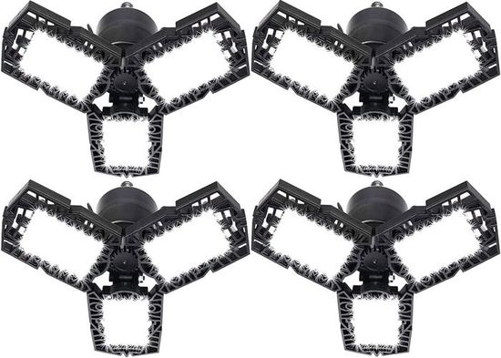 Lumière de garage LED 5000 lumens 6500K lumière du jour 50W, Trois ...