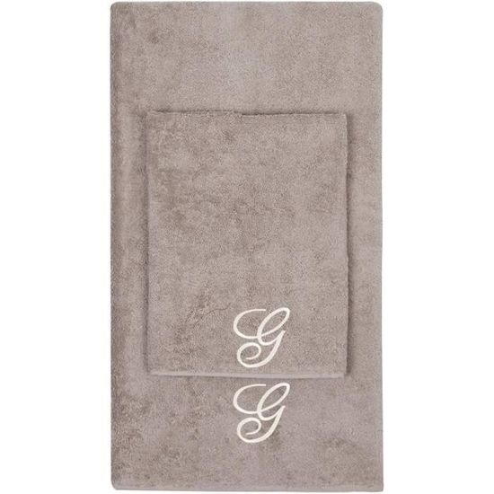 Set De Serviettes Avec Initiale Brodée Serviette Pour Le Visage ...