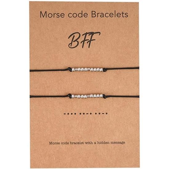 Chengxun Lot de 2 bracelets a code morse en acier inoxydable avec ...