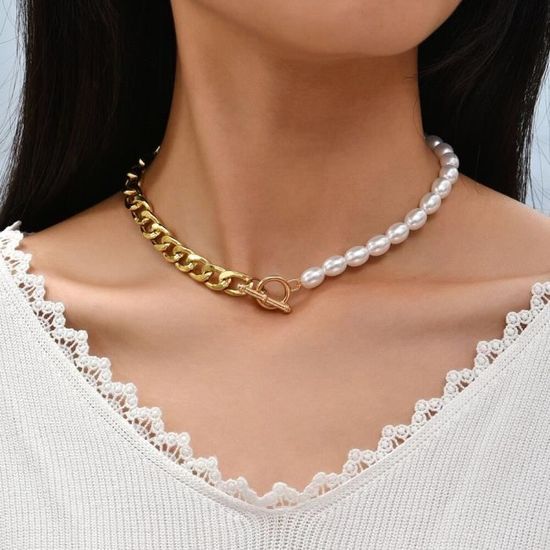 Chaine De Cou Vendue Seule BI355 Femmes colliers Punk rue tour de cou ...