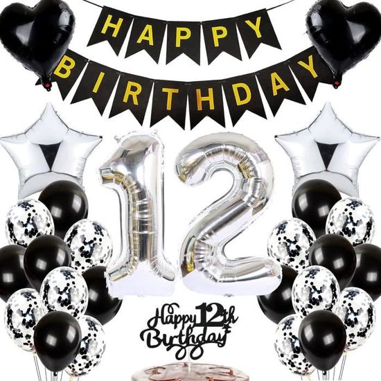 Ballon 12 Ans Anniversaire Fille, Kit De Decoration Anniversaire 12 Ans ...