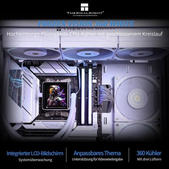 Refroidisseur d'eau CPU liquide Thermalright Frozen Vision 360 blanc ...