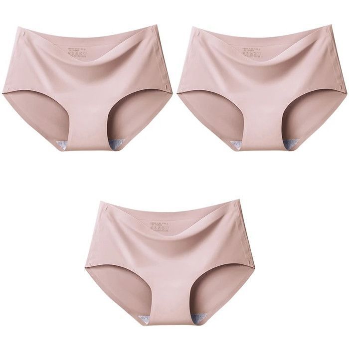 Culotte en soie glacée sans couture pour femme,lot de 3 pièces,culotte confortable,intime,grande ...