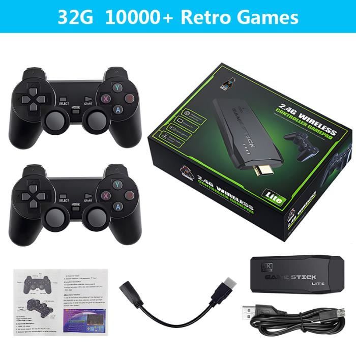 32g 10000 jeux - Console de jeu vidéo HD, M8 Game Stick, 4K, 10000 jeux, PS1, GBA, SEGA ...