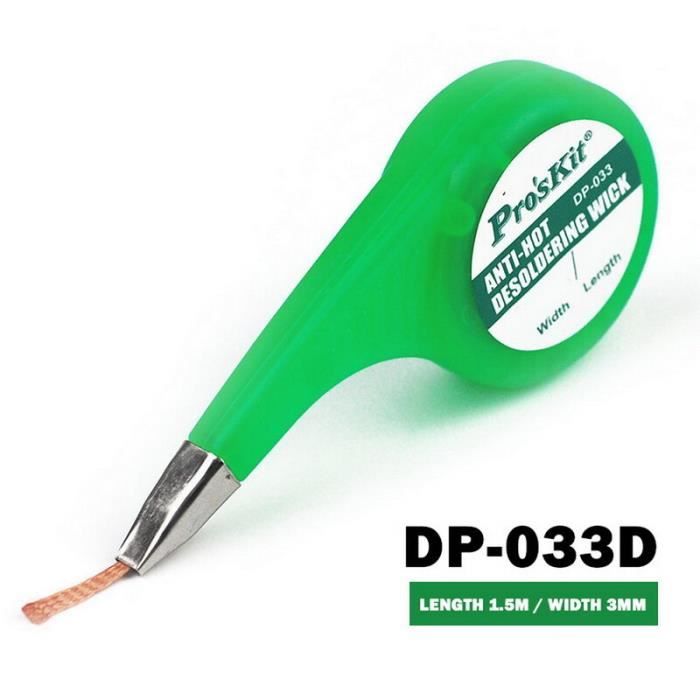 Fer-poste a souder,Pro'sKit Anti-Chaud Mèche À Dessouder 1.5-2-2.5-3-3 ...