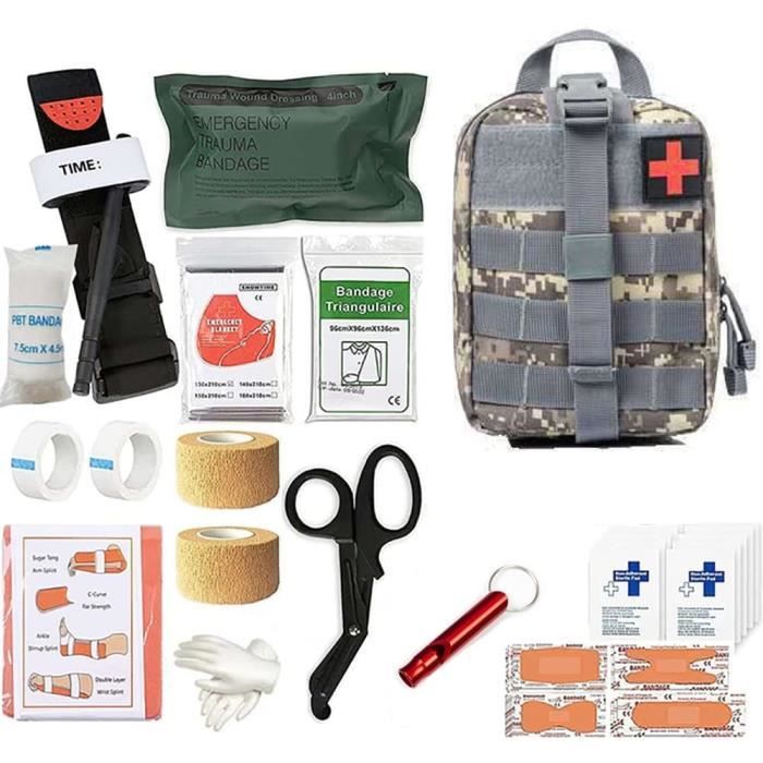 Kit de Premiers Secours de Survie IFAK EMT Molle avec kit de Garrot ...