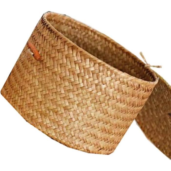 Panier De Rangement En Osier Avec Couvercle Rotin Tissé Naturel Jonc De ...