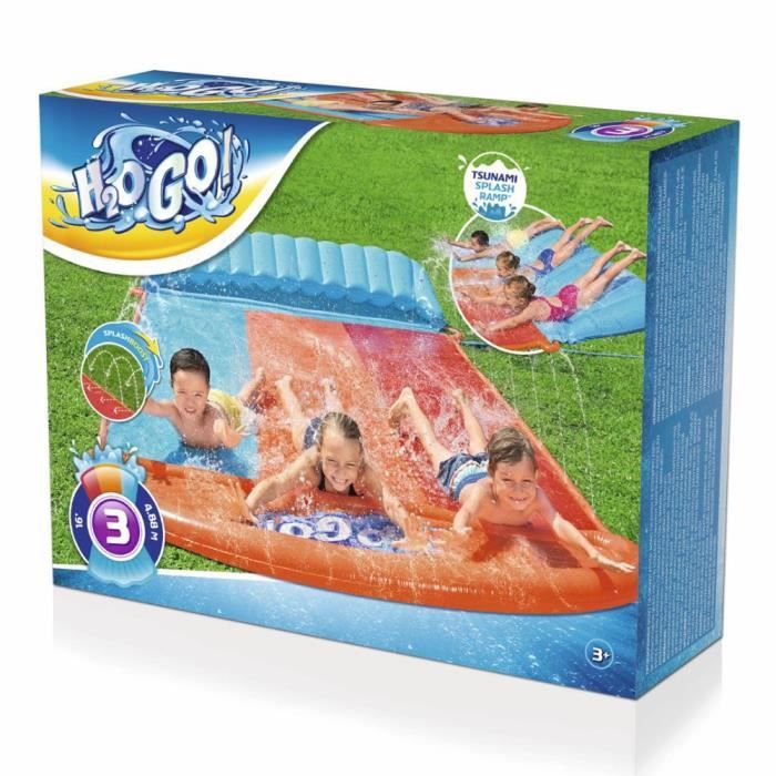 Toboggan Aquatique Triple H20GO! TSUNAMI SPLASH - 4,88m - BESTWAY ...