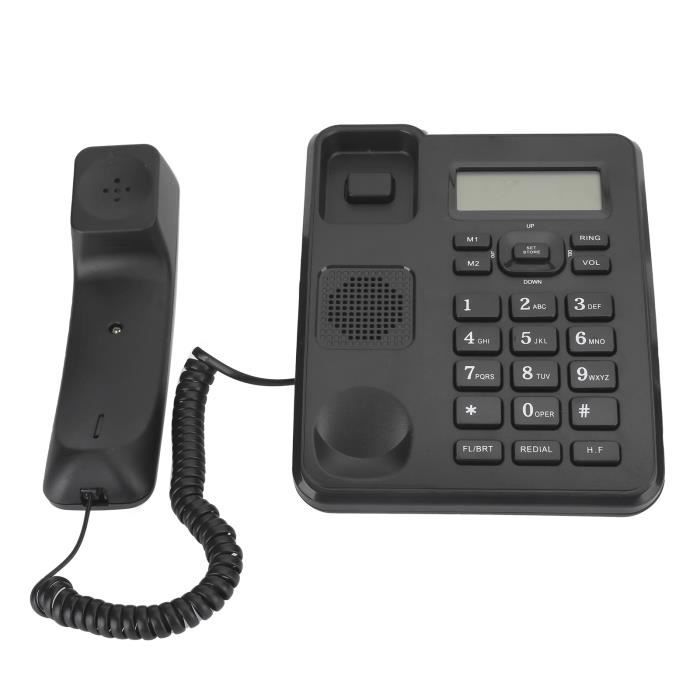 Téléphone fixe, KX-T6001CID Téléphone filaire DTMF FSK Double système Téléphone fixe LCD ...