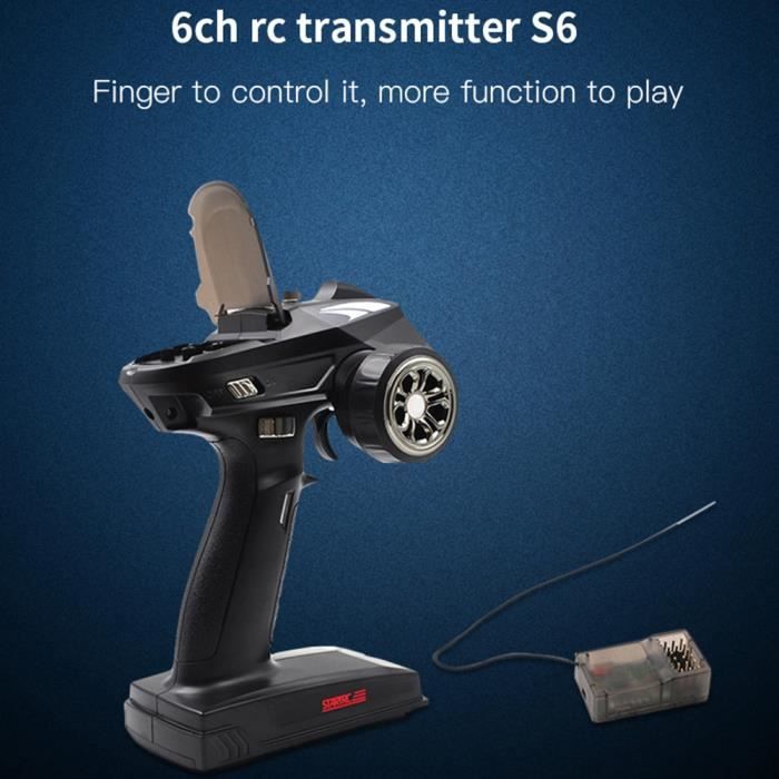 Émetteur 2.4G 6CH avec récepteur X6FG pour modèle de réservoir de bateau de voiture JJR-CQ65 MN ...