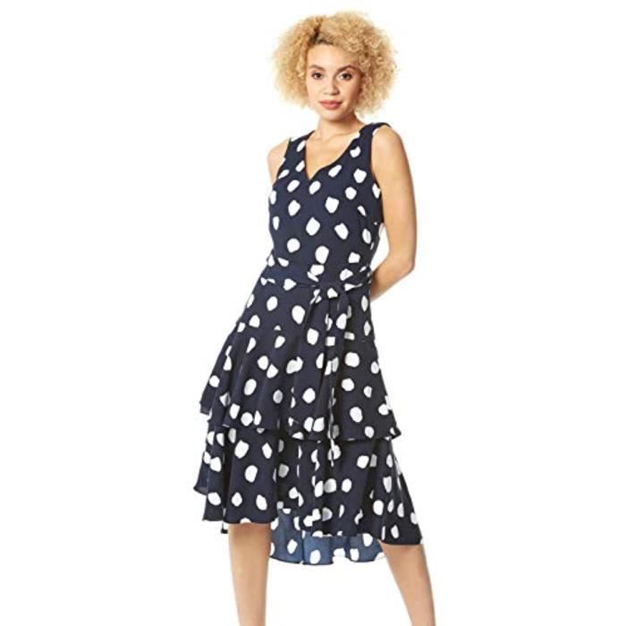 Robe MG996 tache volants fatigué robe ceinturée - occasionwear soirée ...
