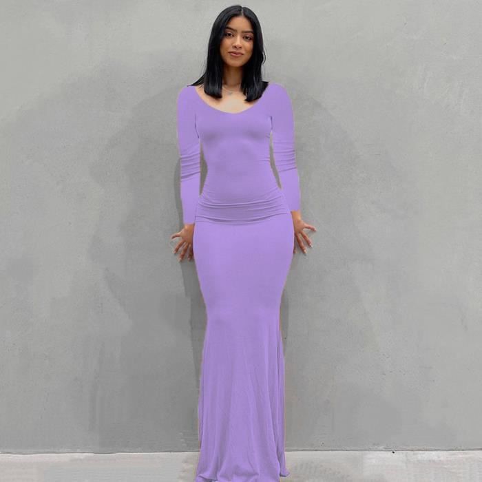 Robes moulantes - Robe longue moulante en forme de XZVio Violets_ls ...