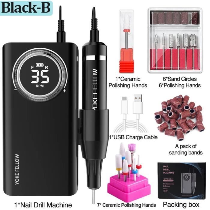 Ponceuse manucure,Ponceuse à ongles Rechargeable pour manucure,appareil ...