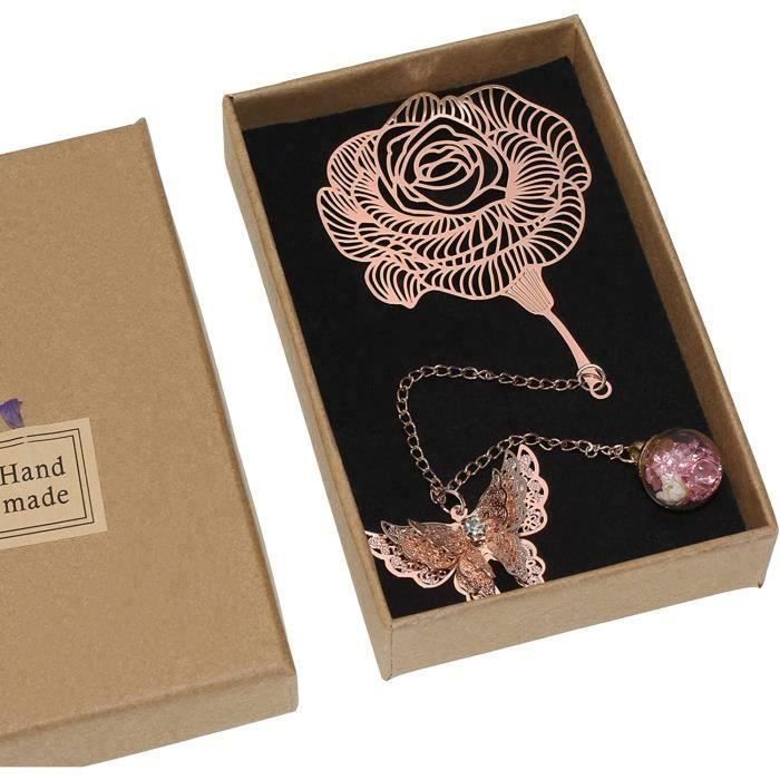 Trust-Joli marque-page en métal doré rose cadeau pour lecteur ...